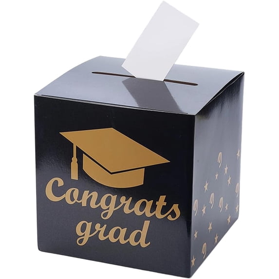 Grad Card Holder Graduation Card Boxes with 5Pcs Paper Congrats Square ...
