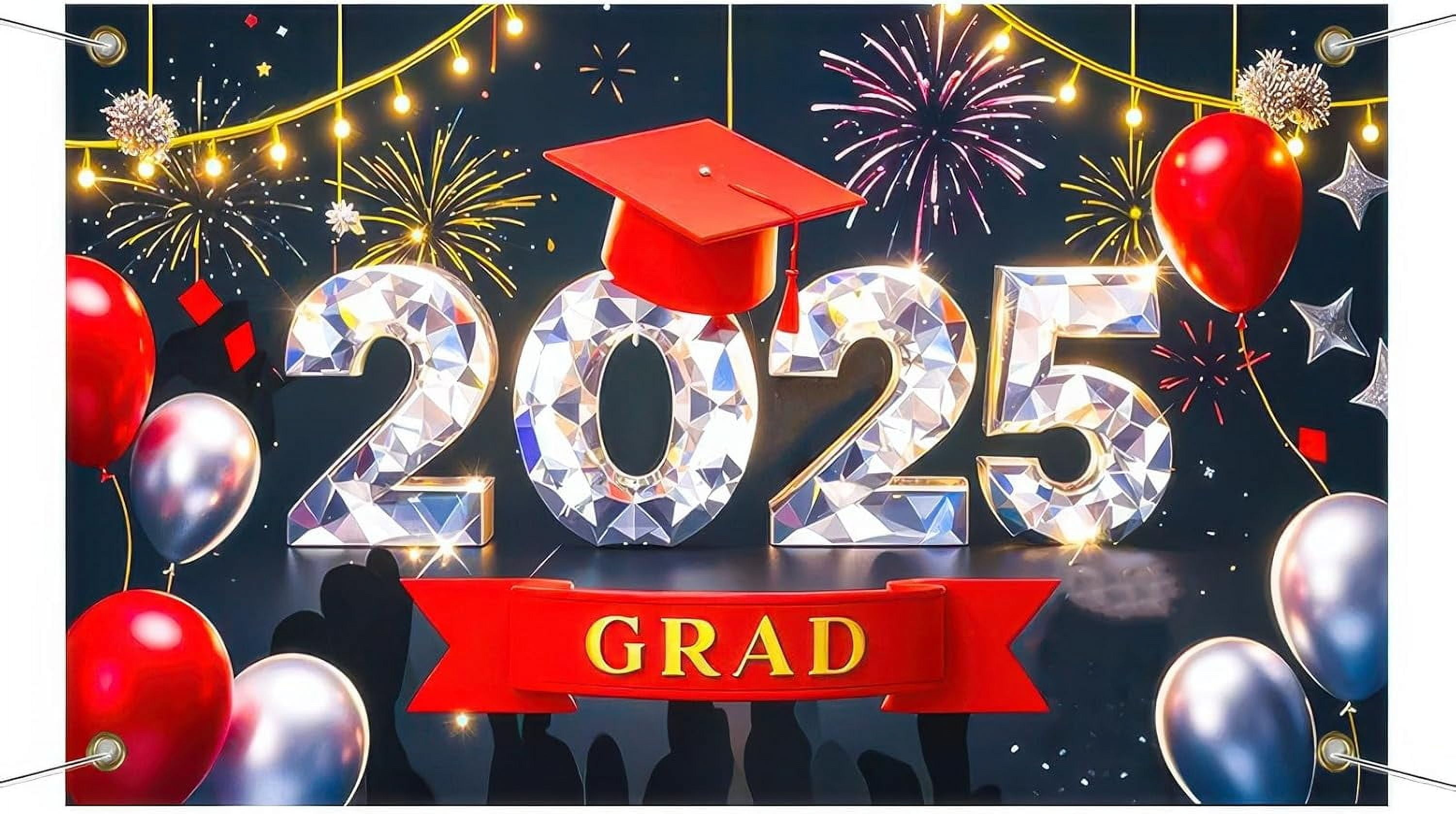 Grad Class of 2025 Graduation Decorations Backdrop 71x43 Inch ...