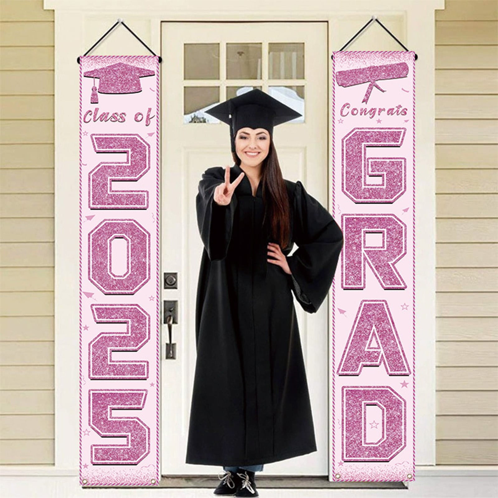 Grad Gifts! Boovnll Graduation Banner, Large Gold Glitter Graduation ...