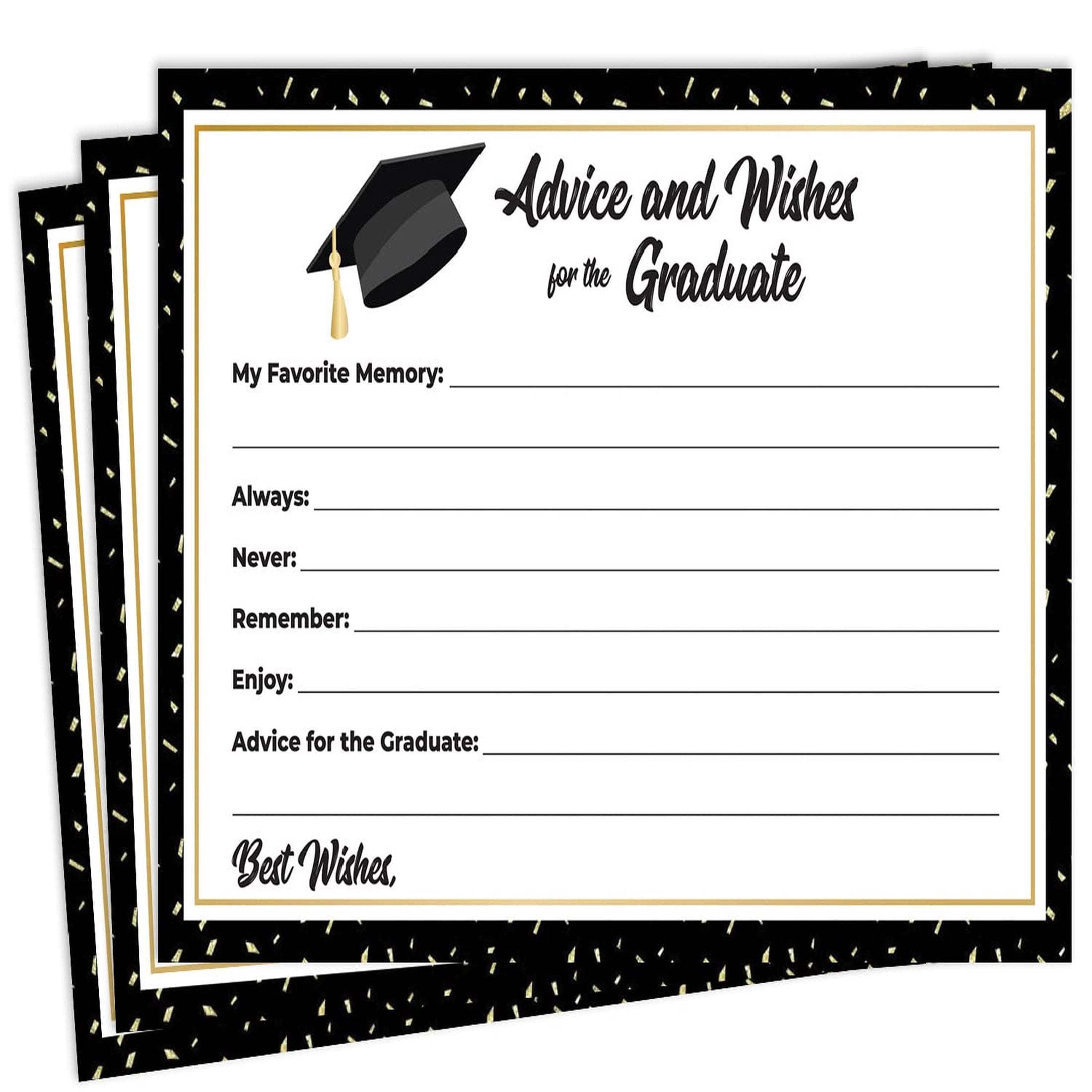 Grad Memories Card Set - 50 Unique Wishes and Advice Cards for ...