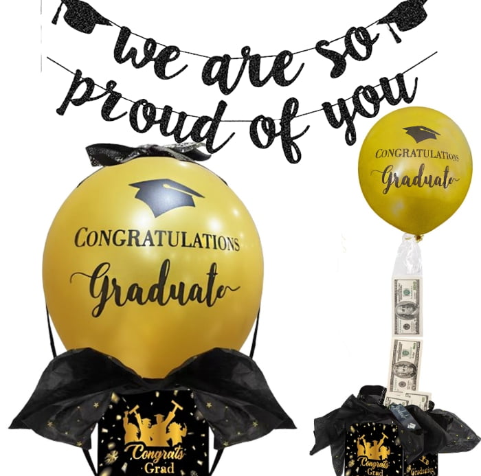 Grad Money Gift Graduation Money Balloon Gift Box with Banner for Class ...
