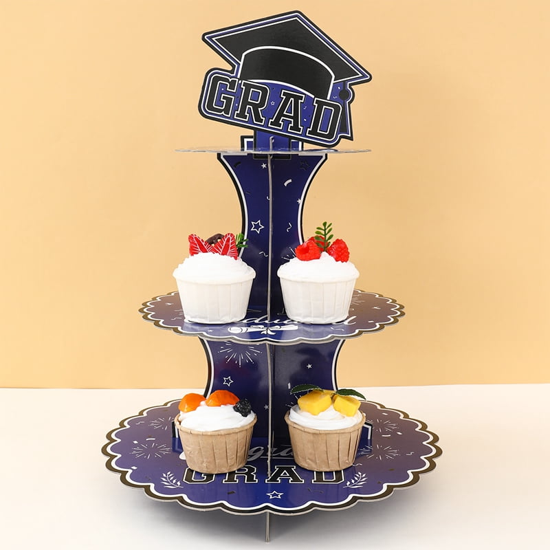 Grad Party Cupcake Stands, Disposable Serving Tiered Trays, Easy to ...