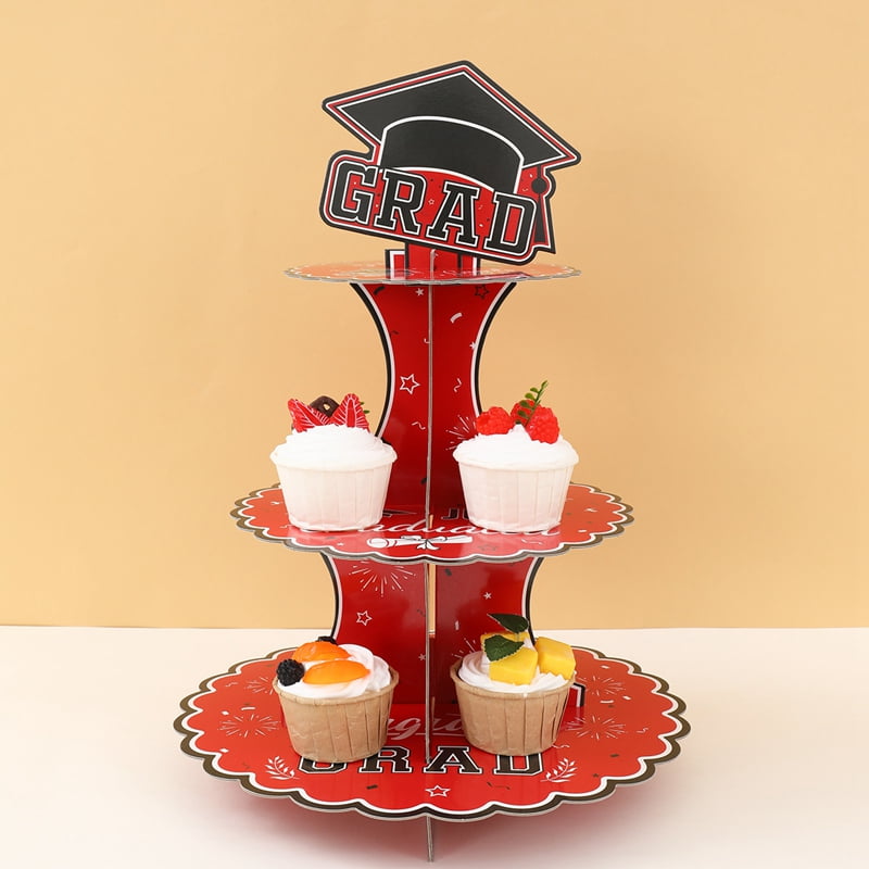 Grad Party Cupcake Stands, Disposable Serving Tiered Trays, Easy to ...