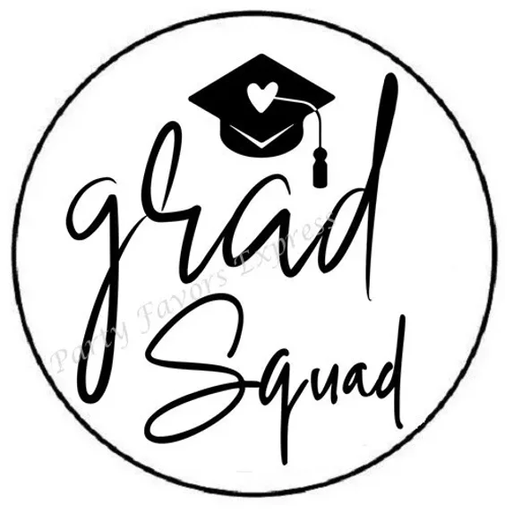 Grad Squad Graduation Stickers Party Favors Phone Decal Water Bottle ...