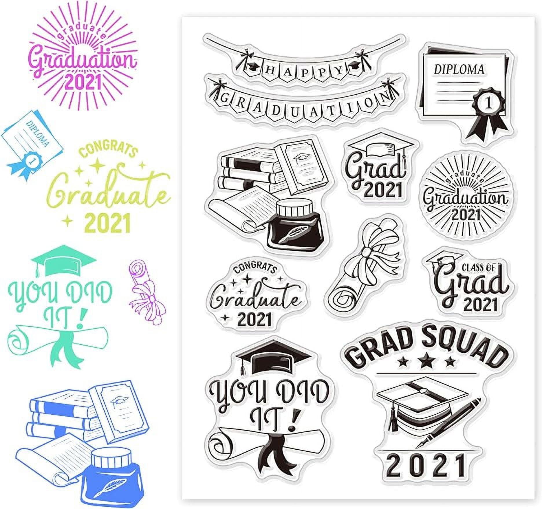 Grad Squad Happy Graduation Clear Stamps Transparent Silicone Stamp ...