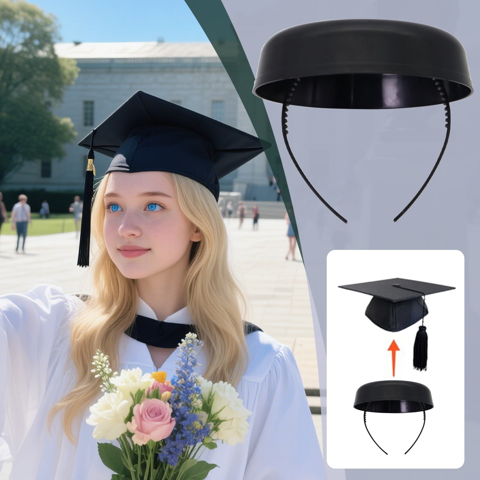 GradCapBand Graduation Cap Headband – Secure Your Grad Cap on Natural ...