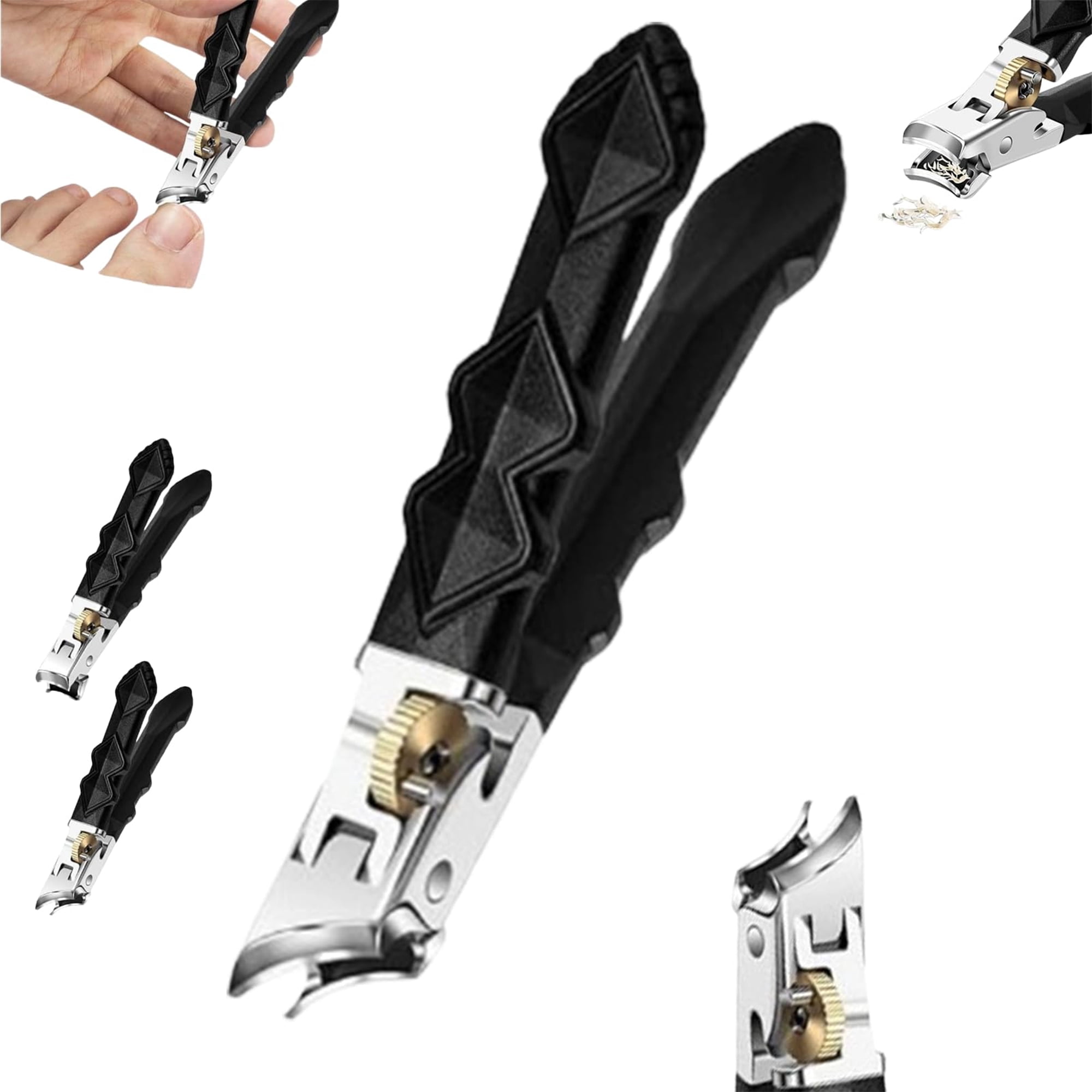 Long Handled Ergonomic Curved Nail Clippers, Wide Jaw Thick Toenail ...
