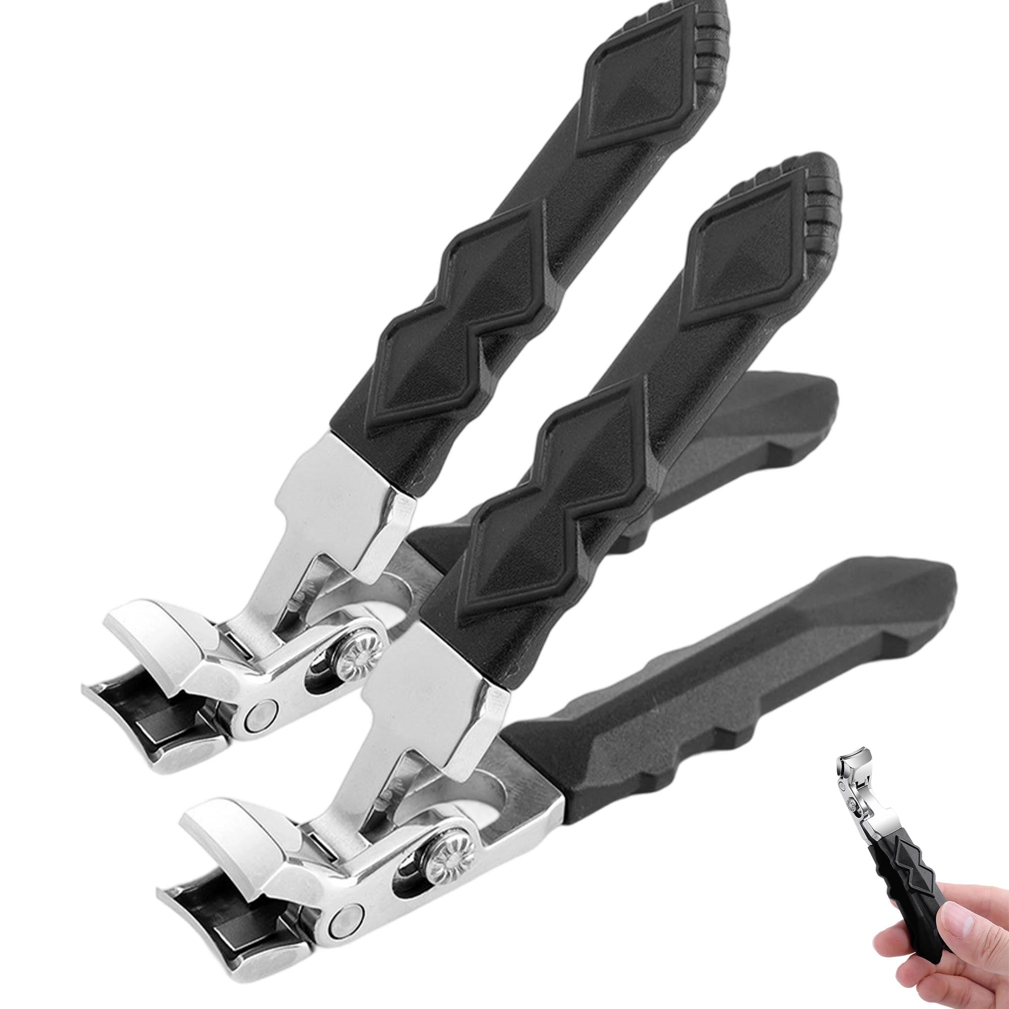 Nail Clippers with Safety Lock for Thick Nails, Large Wide Jaw Opening ...