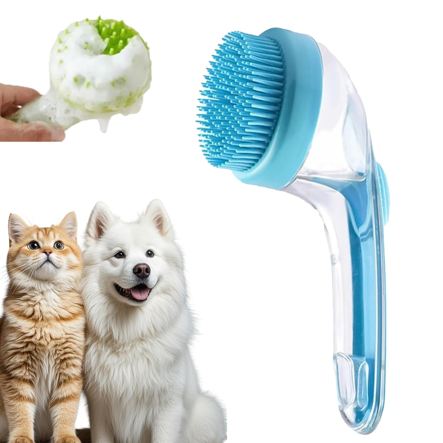 Graddi Soothawash Pro, 2-in-1 Dog Bath Brush, Built-in Shampoo ...