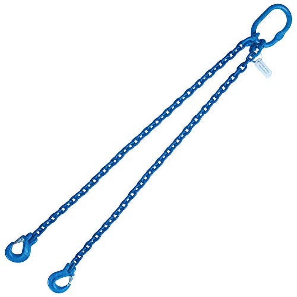 Grade 100 3/8"X12' Chain Sling Double Leg with Sling Hooks 15200 LBS ...