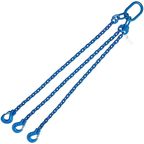 Grade 100 3/8"X5' Chain Sling Triple Leg with Sling Hooks 22900 LBS ...