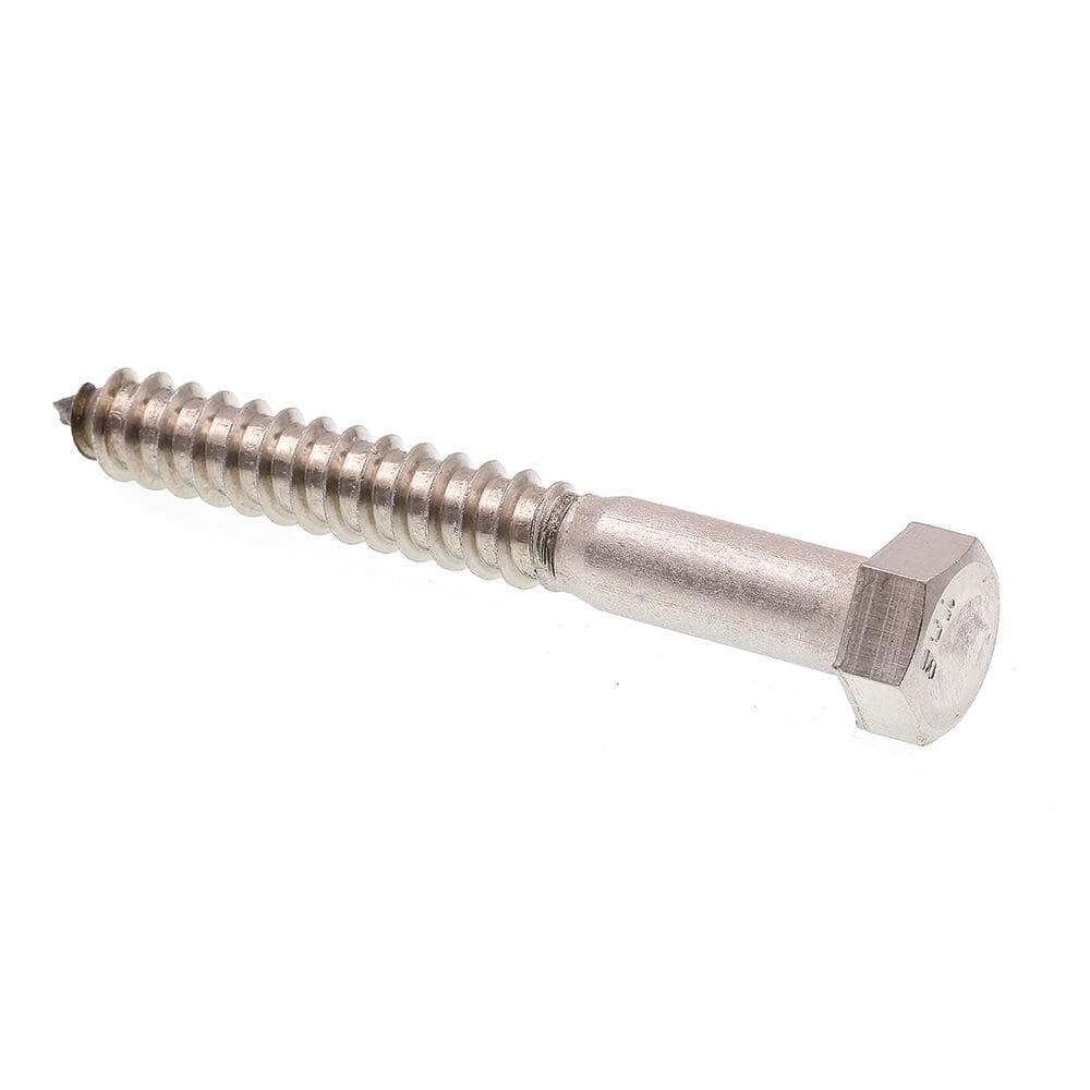 Grade 18 to 8 Stainless Steel 1/2 in. x 4 in. External Hex Lag Screws ...