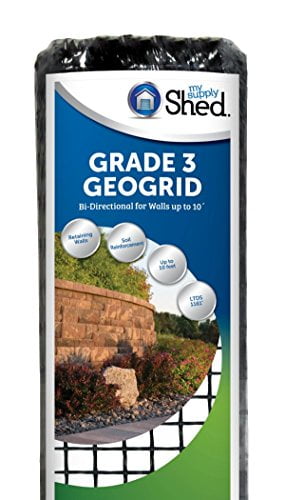 Grade 3 Bi-Directional Retaining Wall Geogrid, Up to 10 Feet, Black ...