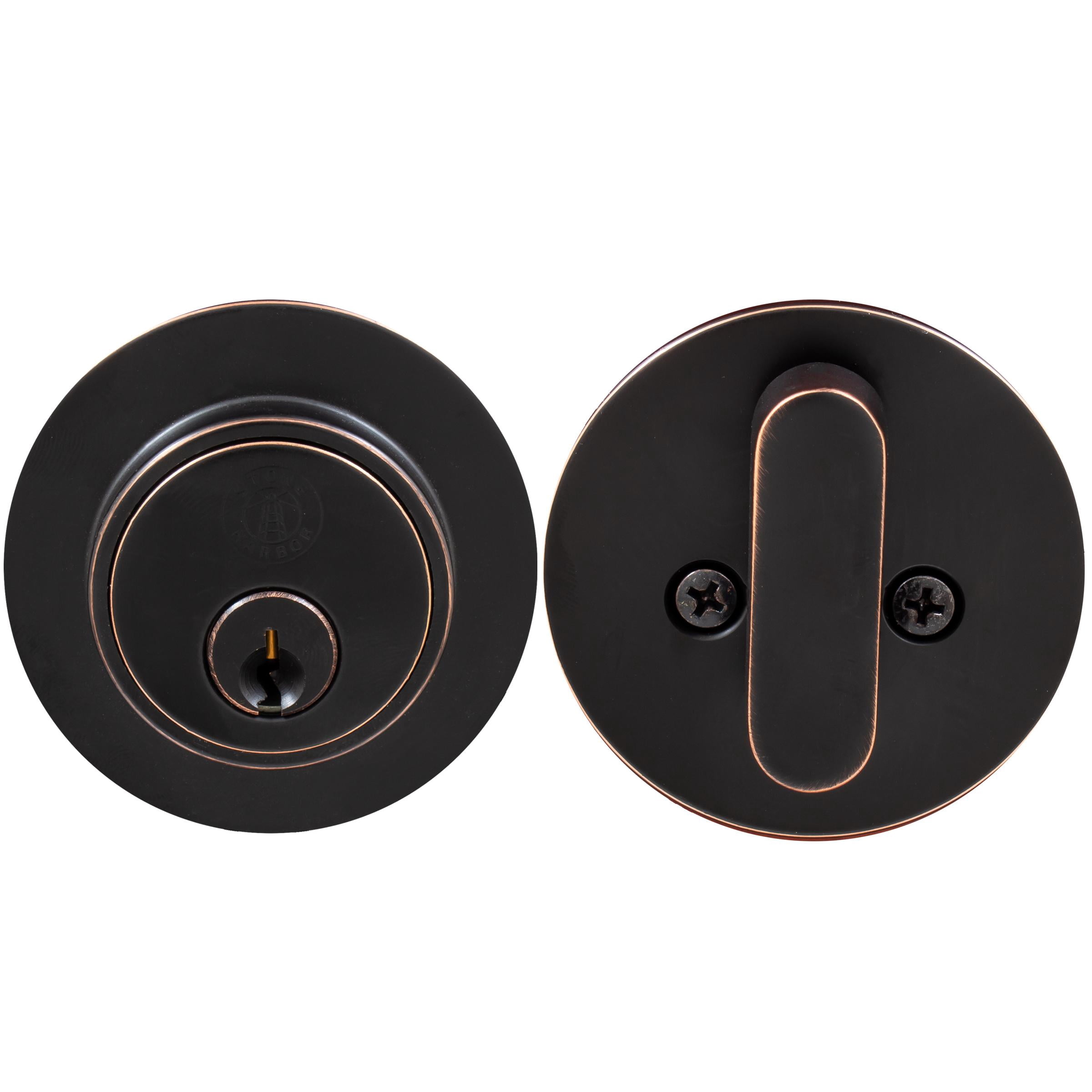Grade 3 Contemporary Round Deadbolt, SC Keyway, Vintage Bronze by Stone ...