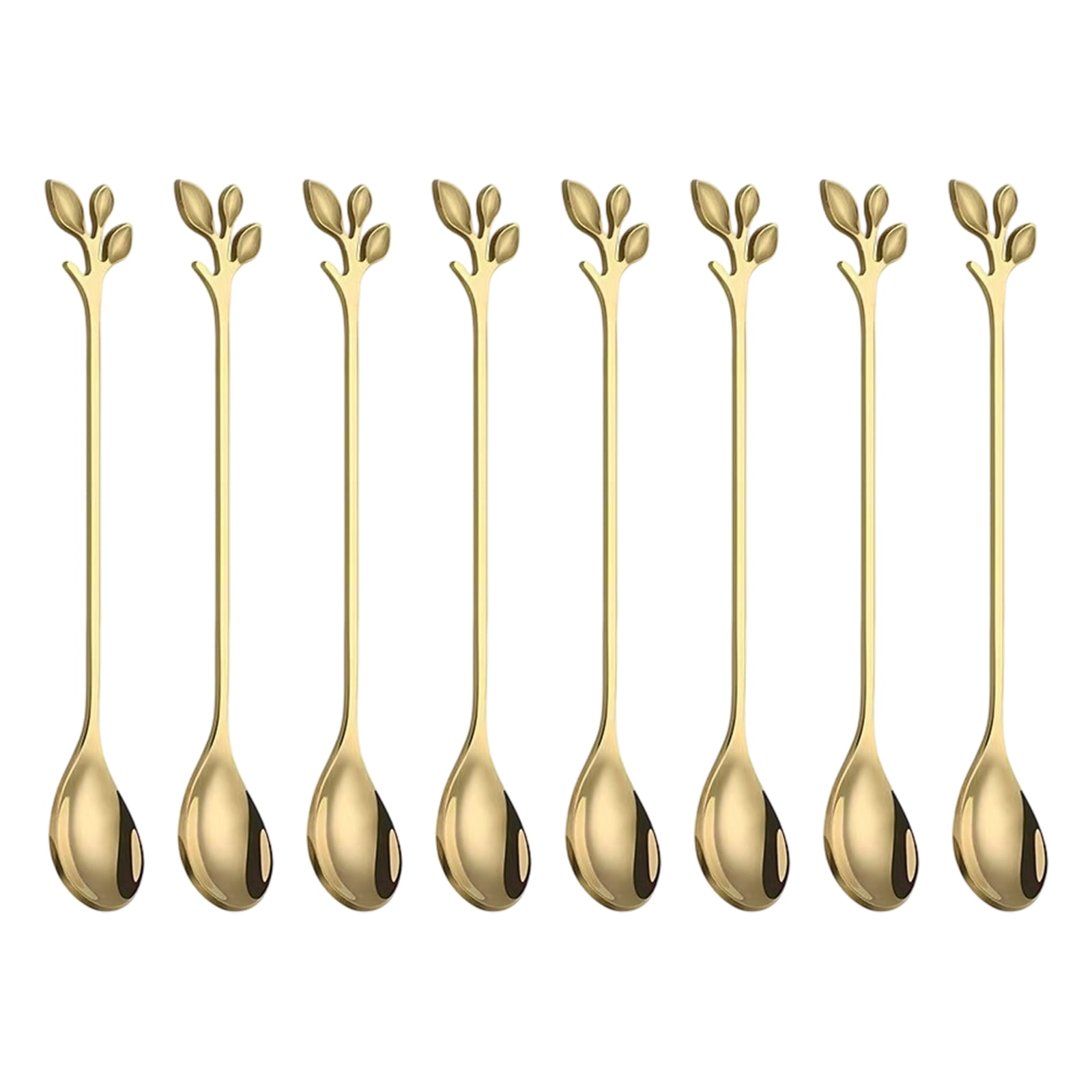 Grade 304 Nonrust Steel Stir Spoon Feature Natural Leaves Pattern Safe ...