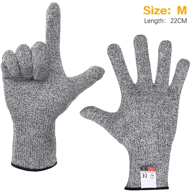 Grade 5 Cut Resistant Gloves Kitchen HPPE Scratch Resistant Glass Cutting Safety Protection for ...