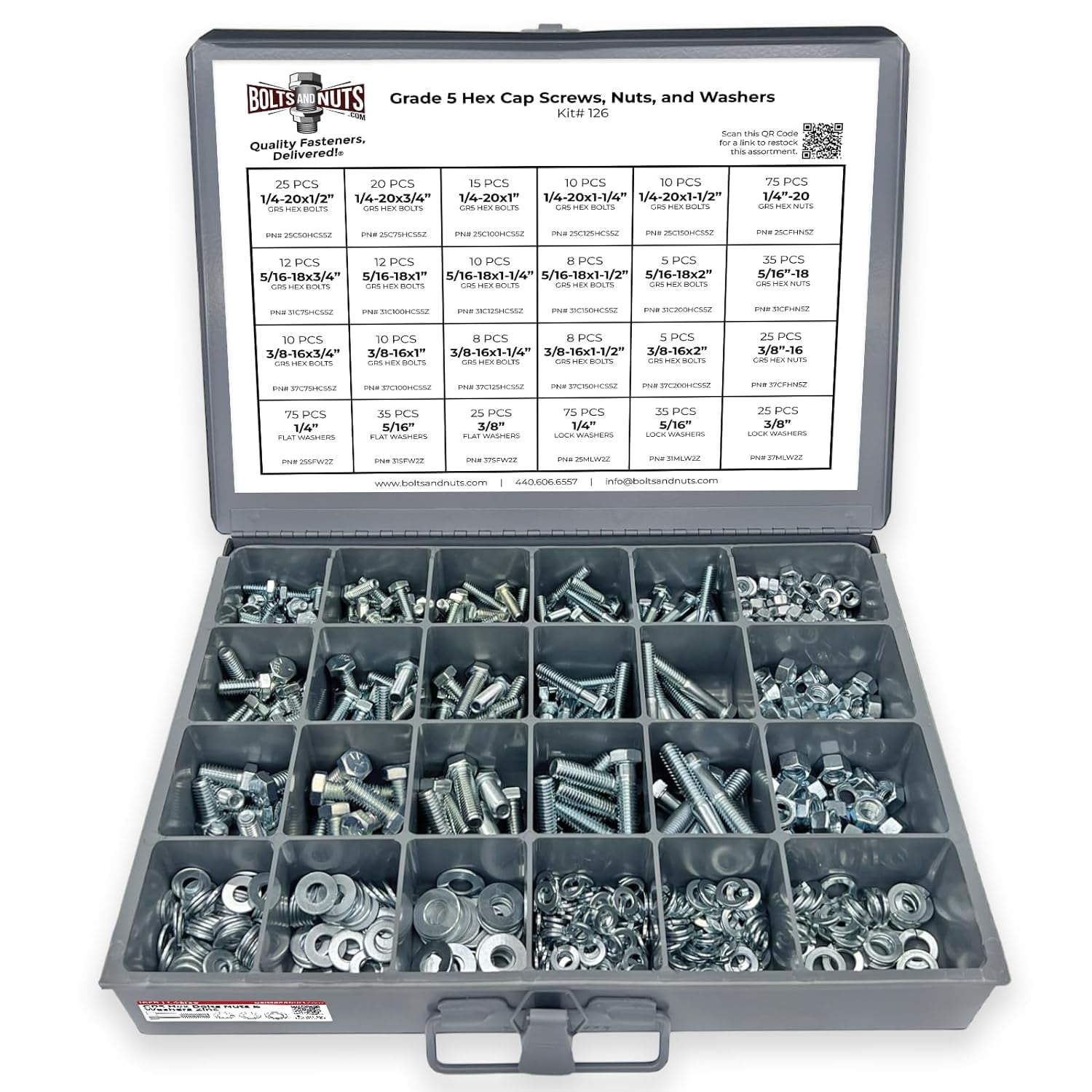 Grade 5 Hex Cap Bolts Screws, Nuts, Washers, Lock Washers Assortment ...