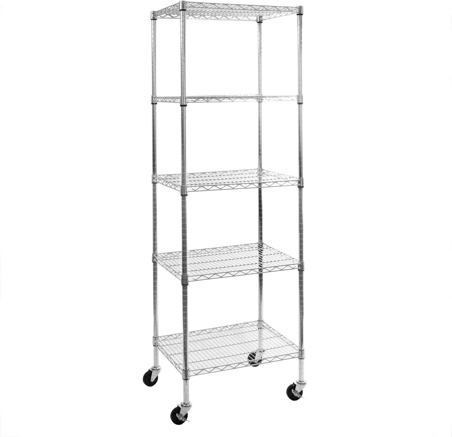 Grade 5-Shelf Wire Shelving 18"x24"x72" with Caster - Walmart.com