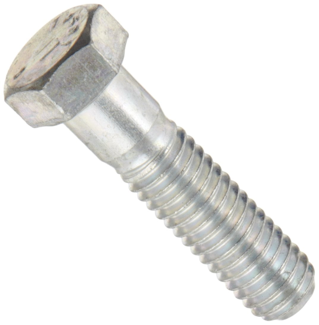 Grade 5 Steel Bolt, Zinc Plated Finish, Threads, Meets ASME B18.2.1/SAE ...