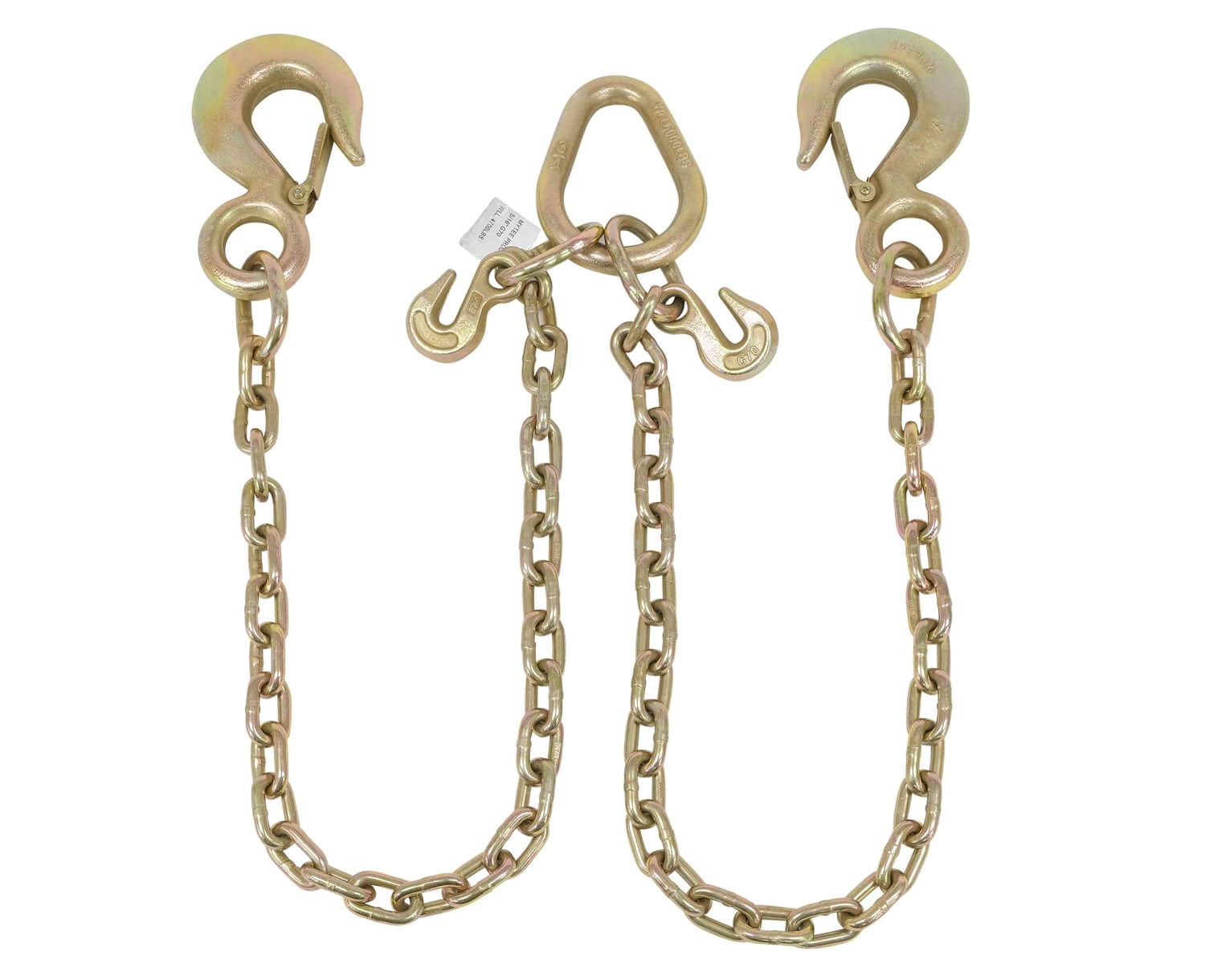 Grade 70 V-Chain Bridle Tow w/ 1/2" Slip Hook w/ Safety Latch & Grab ...