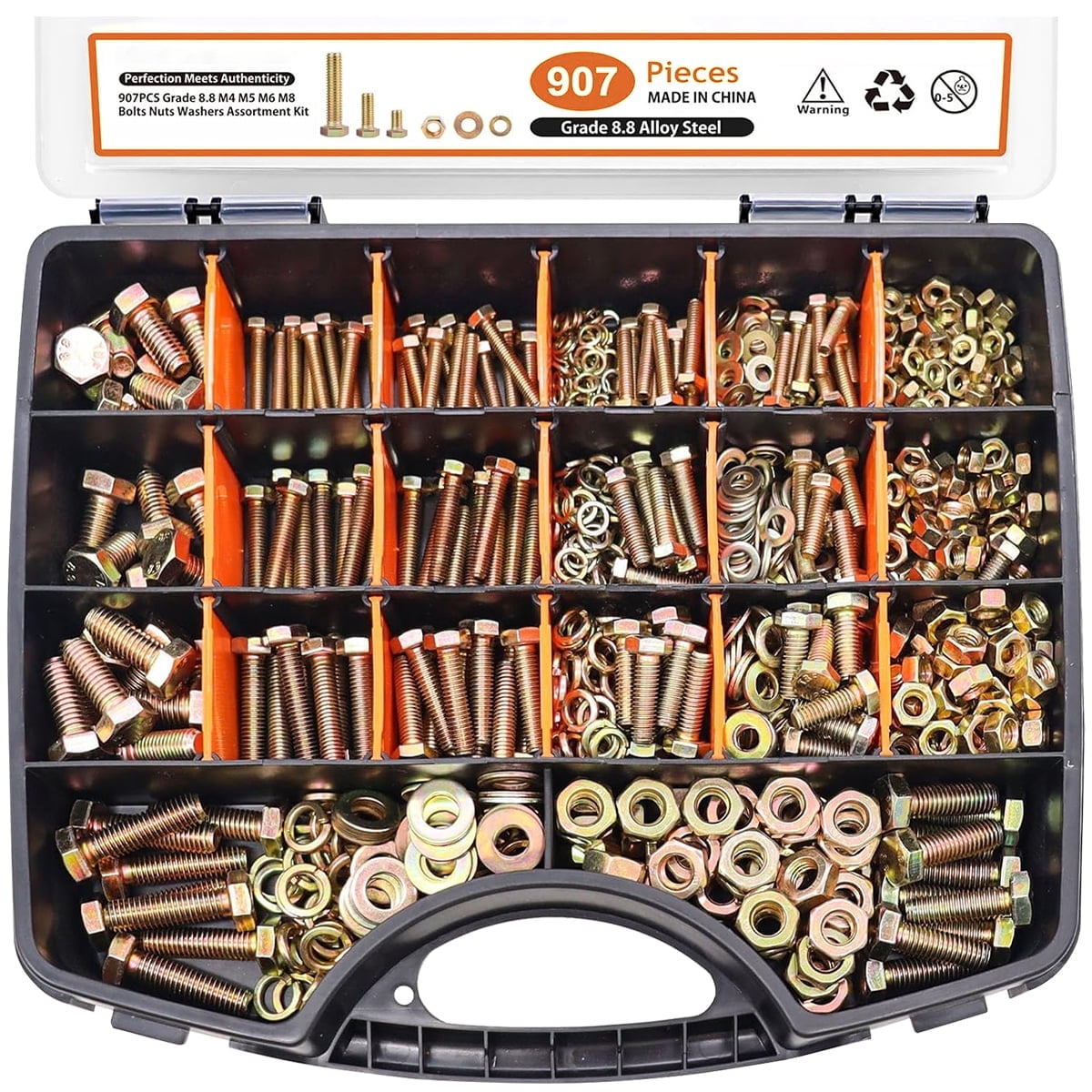 Grade 8.8 Metric Bolt Assortment M4 M5 M6 M8 Heavy Duty Bolts and Nuts ...