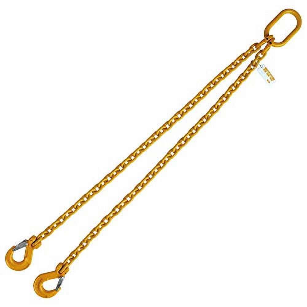 Grade 80 5/16"X20' Chain Sling Double Leg with Sling Hooks 7800 LBS ...