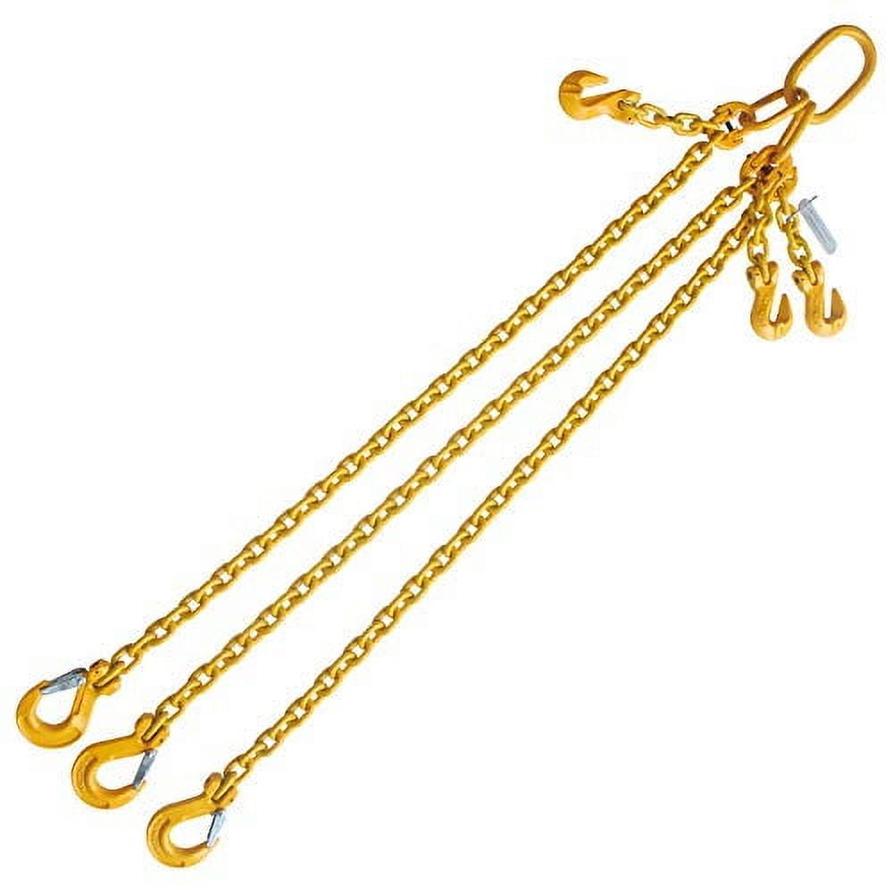 Grade 80 5/16"X6' Chain Sling Triple Leg Adjustable with Sling Hooks ...