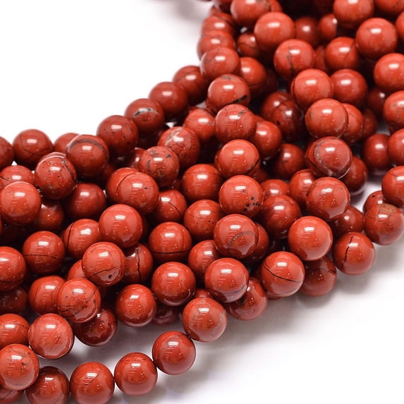 Grade A Red Jasper Bead Strands Round 6mm Hole: 1mm 58~62pcs/strand 15 ...