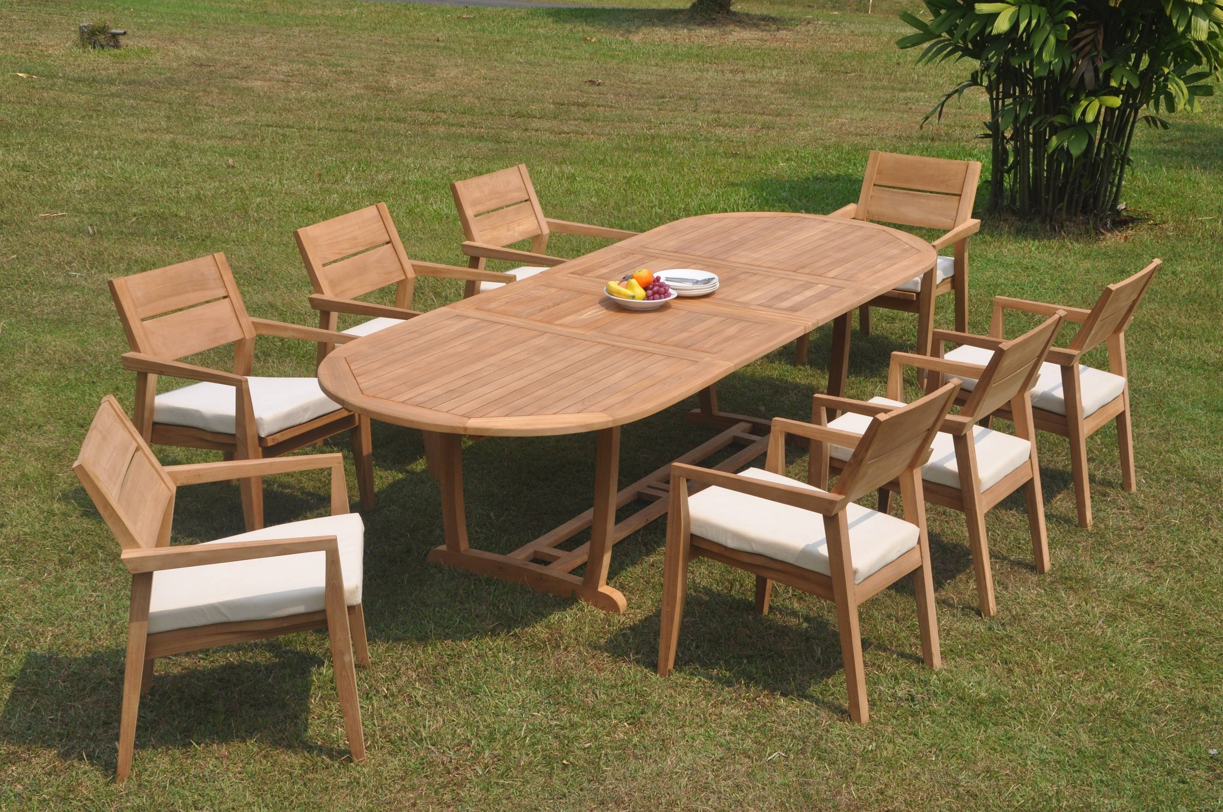 Grade-A Teak Dining Set: 8 Seater 9 Pc: 118