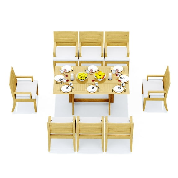 Grade-A Teak Dining Set: 8 Seater 9 Pc: And 8 Atnas Arm Chairs Outdoor ...