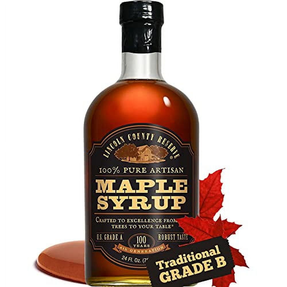 Grade B Maple Syrup 24 Oz Glass Bottle, 100% Pure Maple Syrup (Now ...
