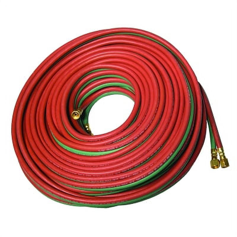 Grade R Twin-Line Welding Hose, 3/16 in x 25 ft, BB Fittings, Acetylene ...