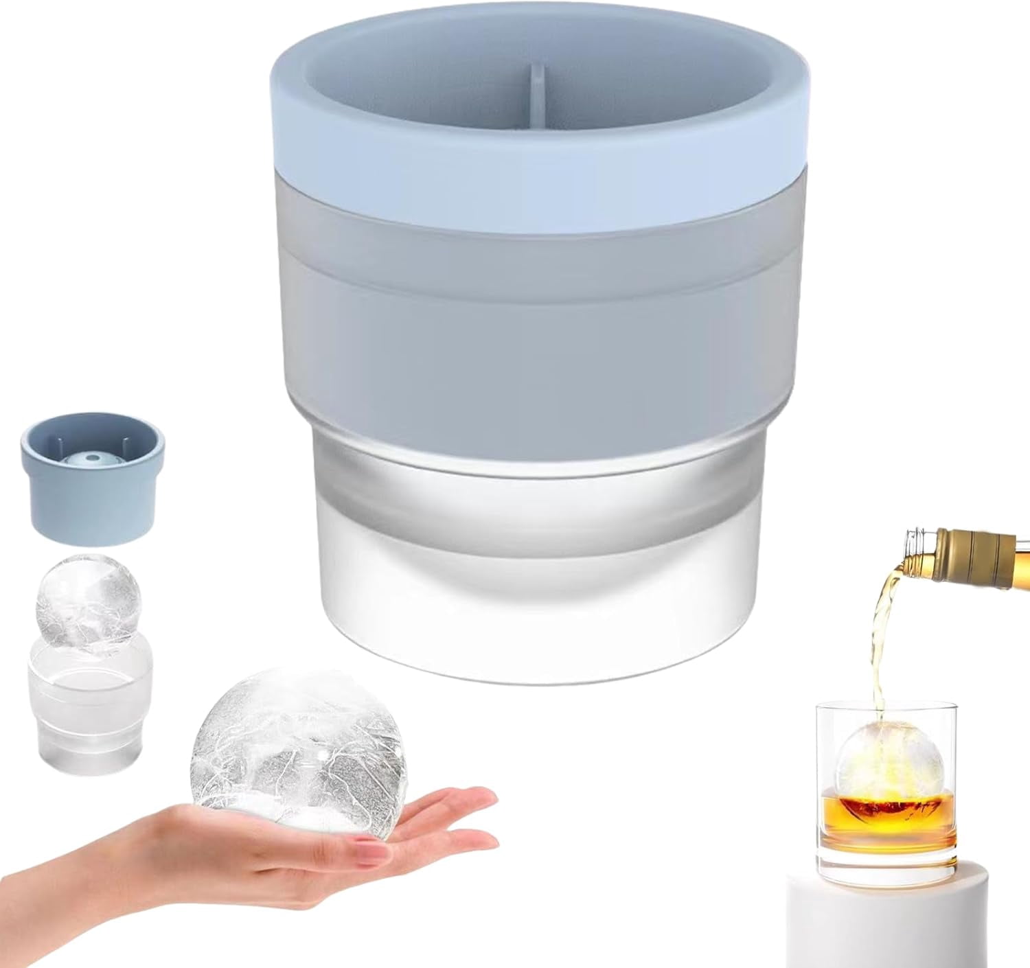 Grade Stackable Slow Melting DIY Ice Ball for , Ice Cube Mold, 2.5 Inch ...