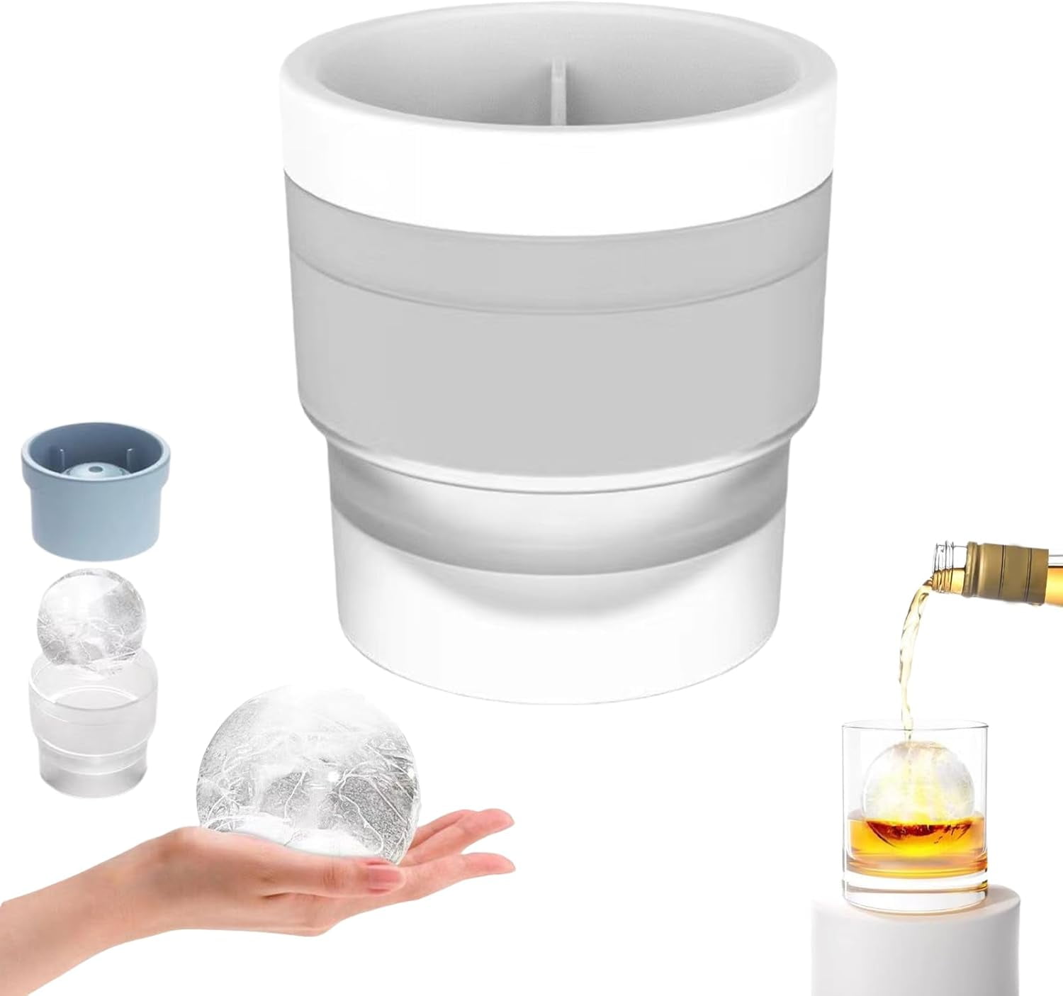 Grade Stackable Slow Melting DIY Ice Ball for , Ice Cube Mold, 2.5 Inch ...