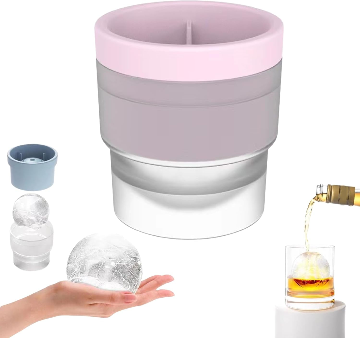 Grade Stackable Slow Melting DIY Ice Ball for , Ice Cube Mold, 2.5 Inch ...