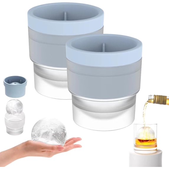 Grade Stackable Slow Melting DIY Ice Ball for , Ice Cube Mold, 2.5 Inch ...