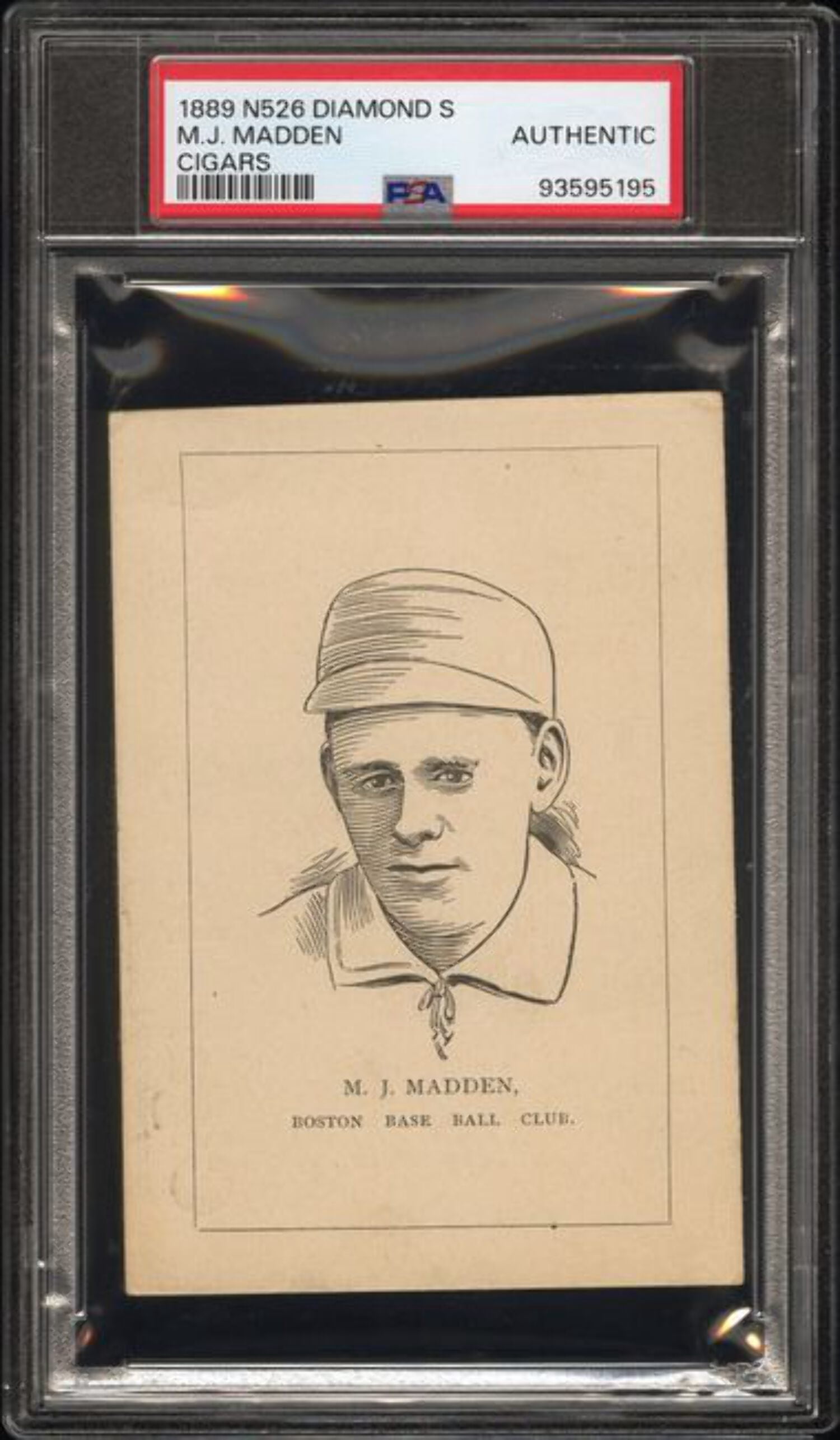 Graded 1889 N526 Diamond S Cigars M.J. Madden Baseball Tobacco Card PSA ...