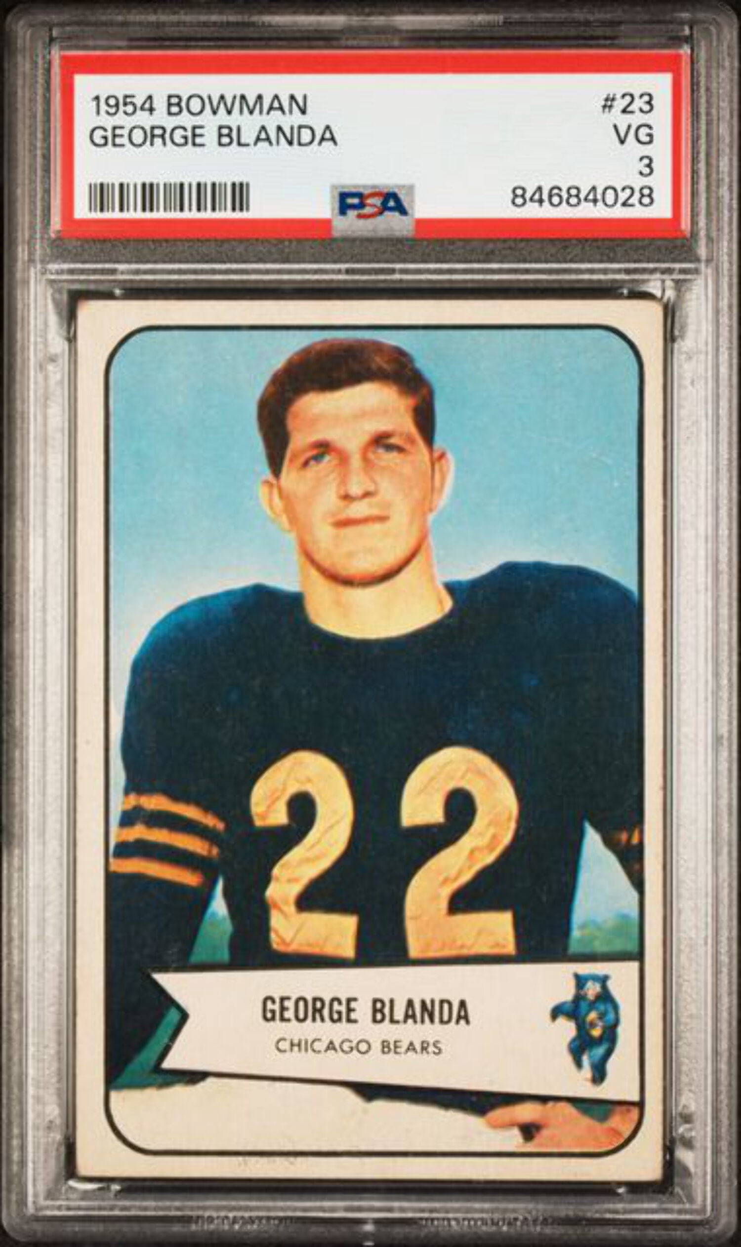 Graded 1954 Bowman George Blanda #23 Rookie RC Football Card PSA 3 Very ...