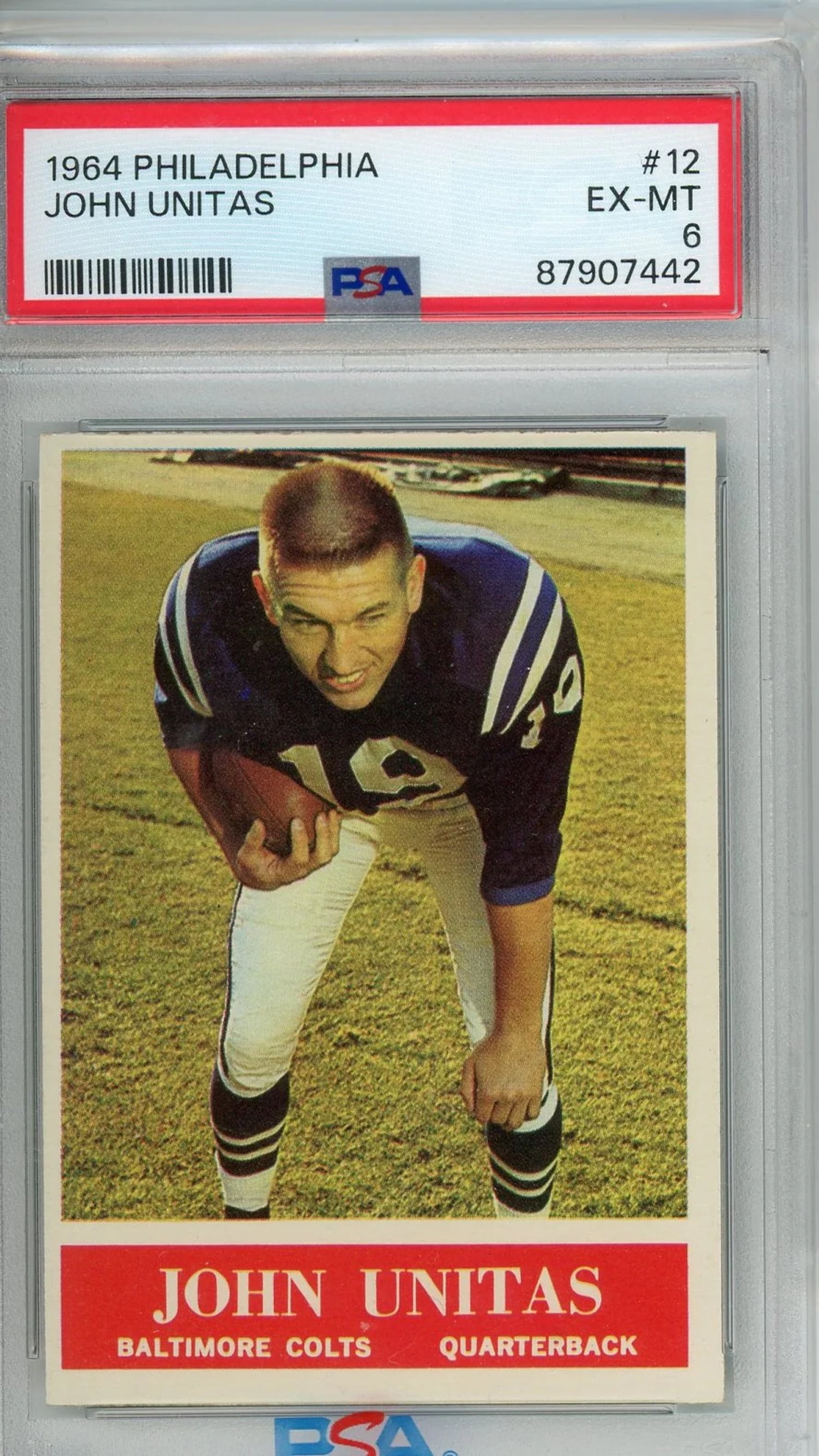 Graded 1964 Philadelphia John Johnny Unitas #12 Football Card PSA 6 EX-MT - Walmart.com
