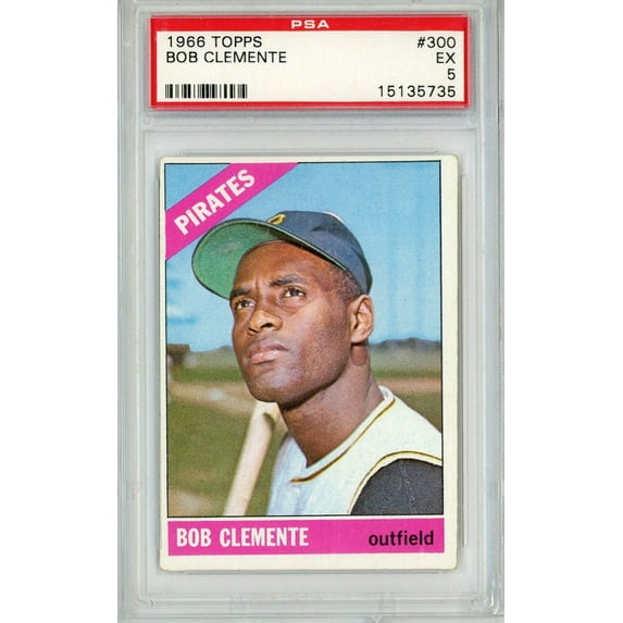 Graded 1966 Topps Bob Roberto Clemente #300 Baseball Card PSA 5 ...