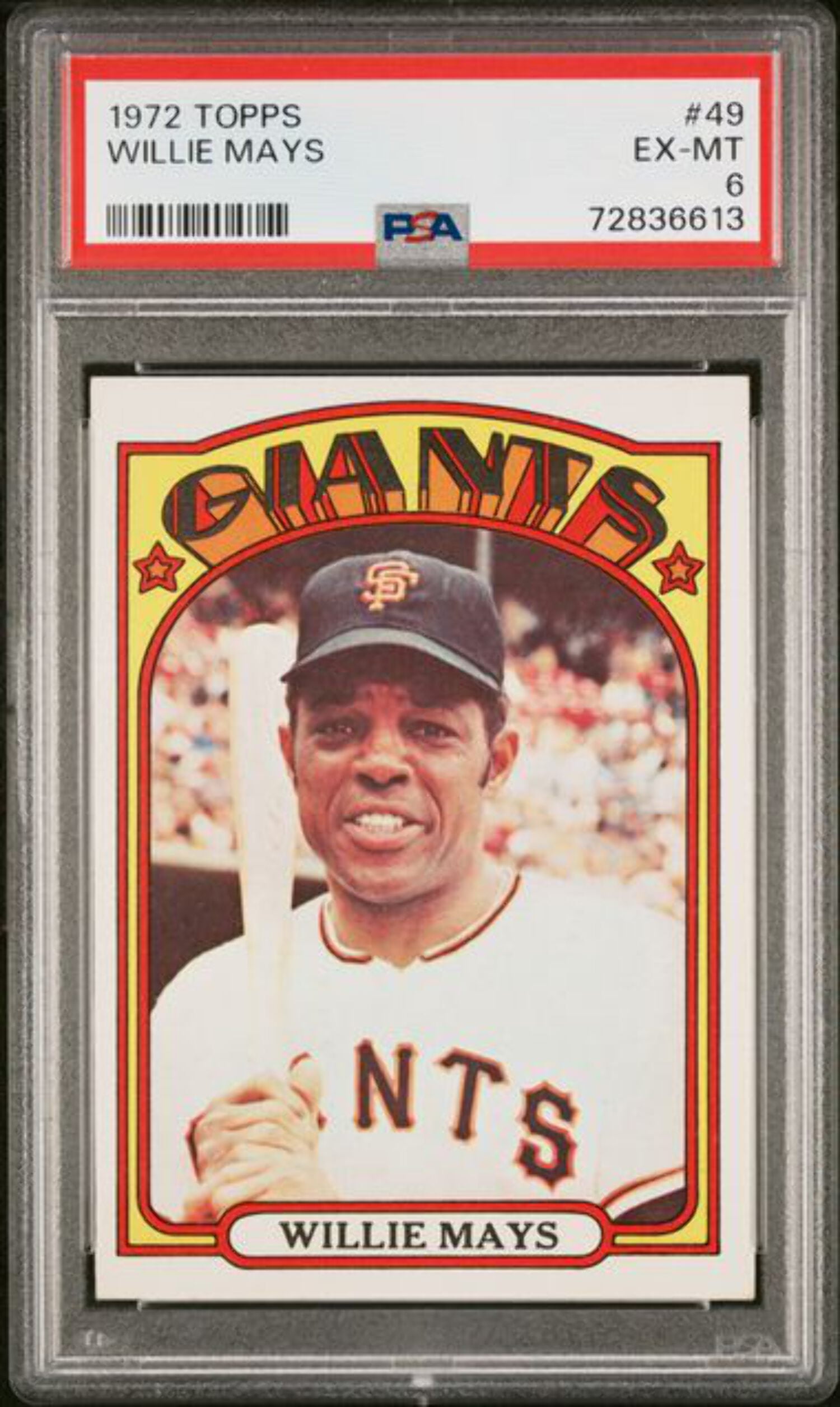 Graded 1972 Topps Willie Mays #49 Baseball Card PSA 6 EX-MT - Walmart.com