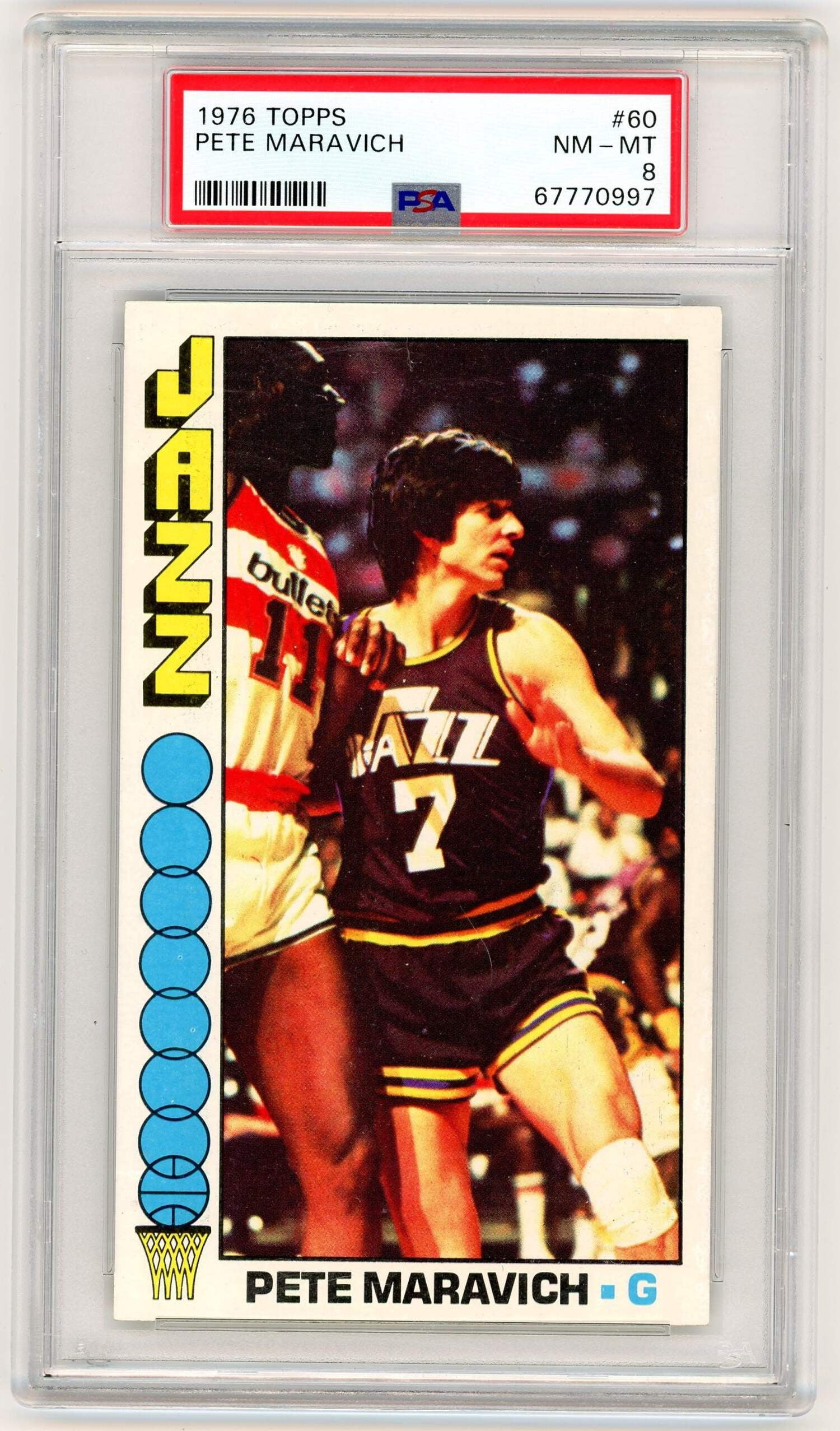 Graded 1976 Topps Pistol Pete Maravich #60 Basketball Card PSA 8 NM-MT ...