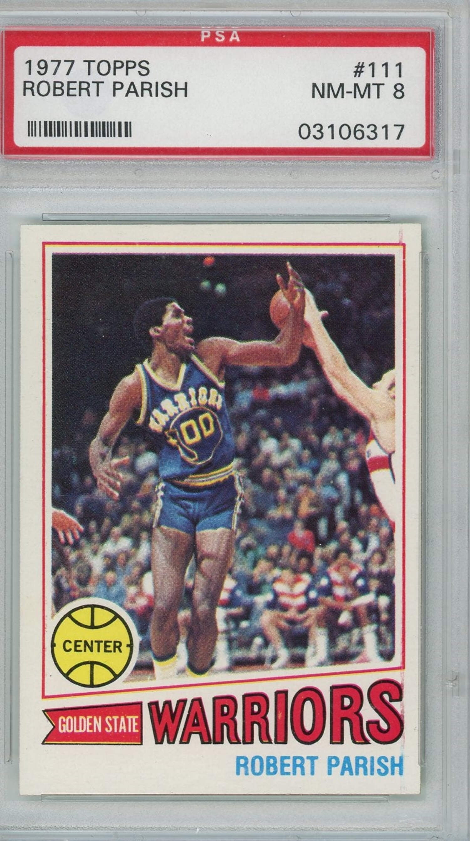 Graded 1977 Topps Robert Parish #111 Rookie RC Basketball Card PSA 8 NM ...