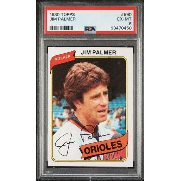Graded 1980 Topps Jim Palmer #590 Baseball Card PSA 6 EX-MT - Walmart ...