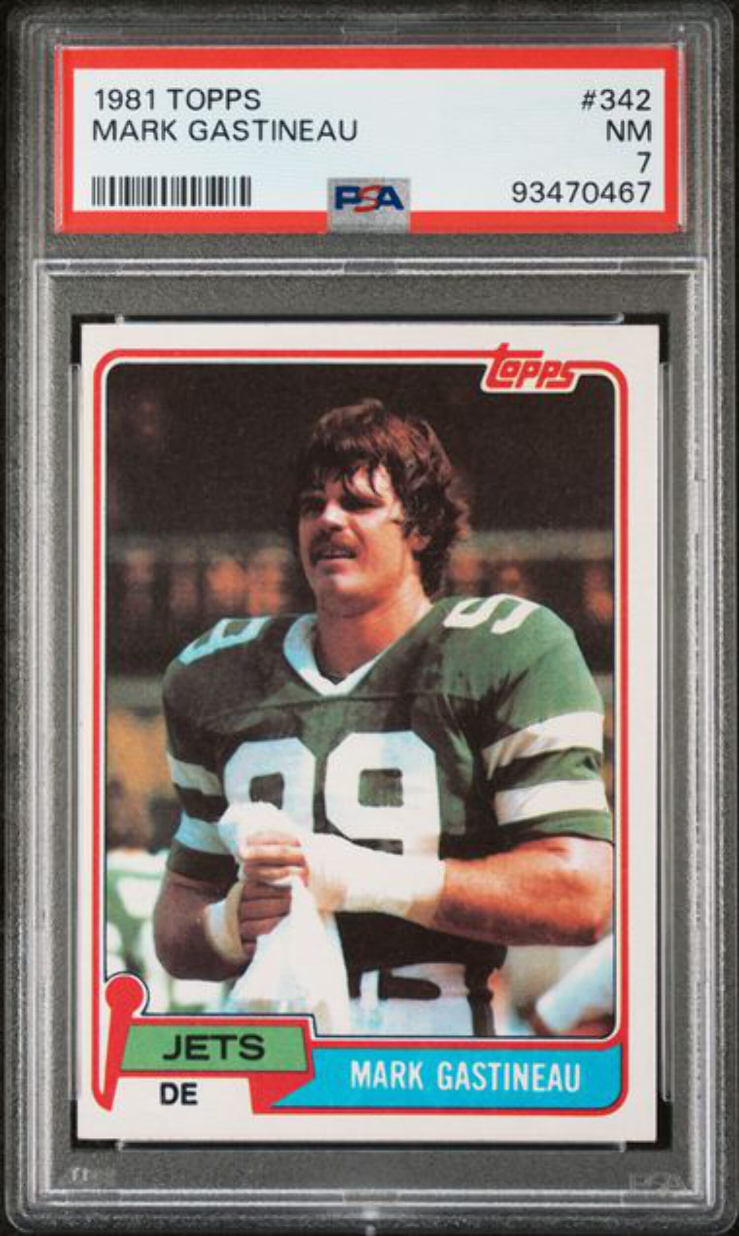 Graded 1981 Topps Mark Gastineau #342 Rookie RC Football Card PSA 7 NM ...