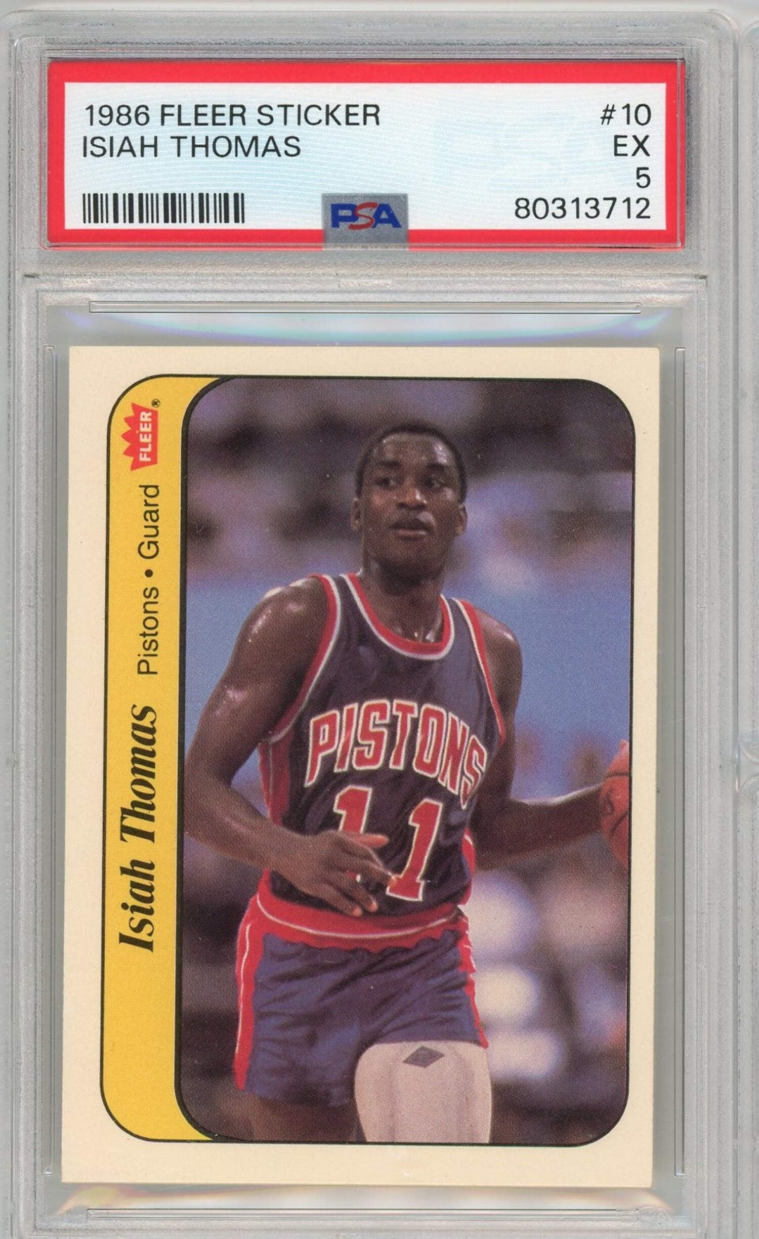 Graded 1986 Fleer Sticker Isiah Thomas #10 Rookie RC Basketball Card ...