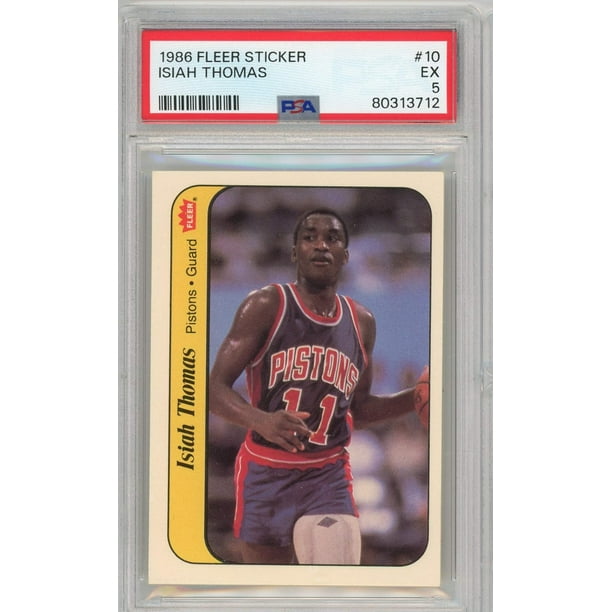 Graded 1986 Fleer Sticker Isiah Thomas #10 Rookie RC Basketball Card ...