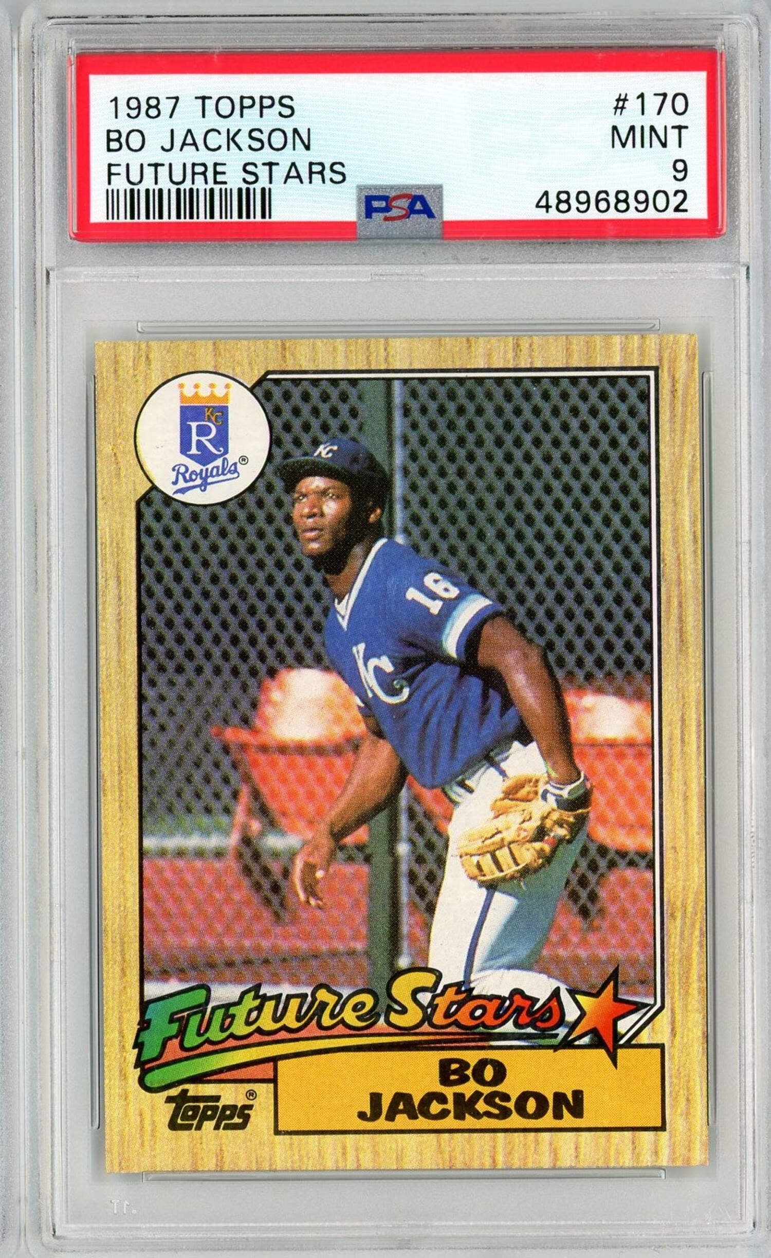 Graded 1987 Topps Bo Jackson #170 Rookie RC Baseball Card PSA 9 Mint ...