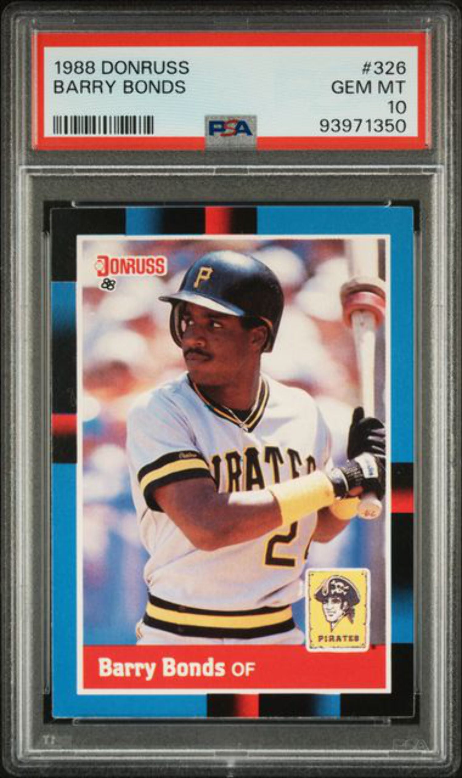 Graded 1988 Donruss Barry Bonds #326 2nd Year Baseball Card PSA 10 Gem ...
