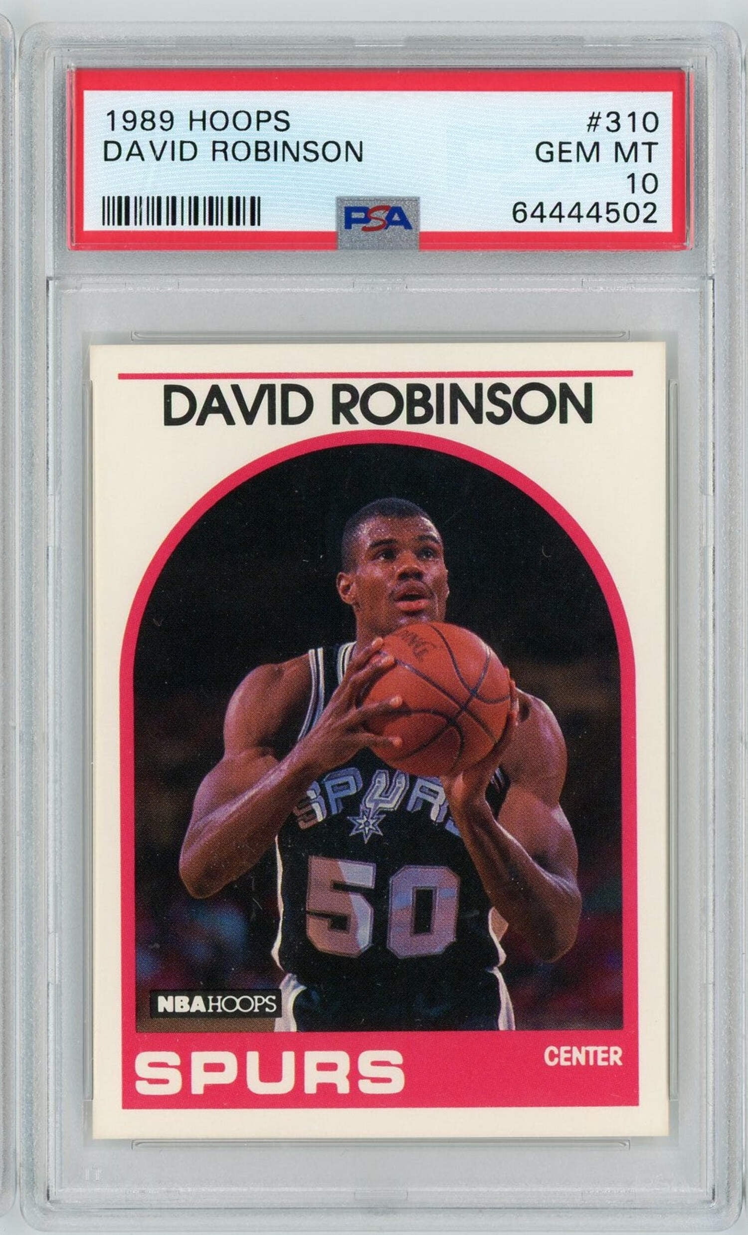 Graded 1989 Hoops David Robinson #310 Rookie RC Basketball Card PSA 10 ...